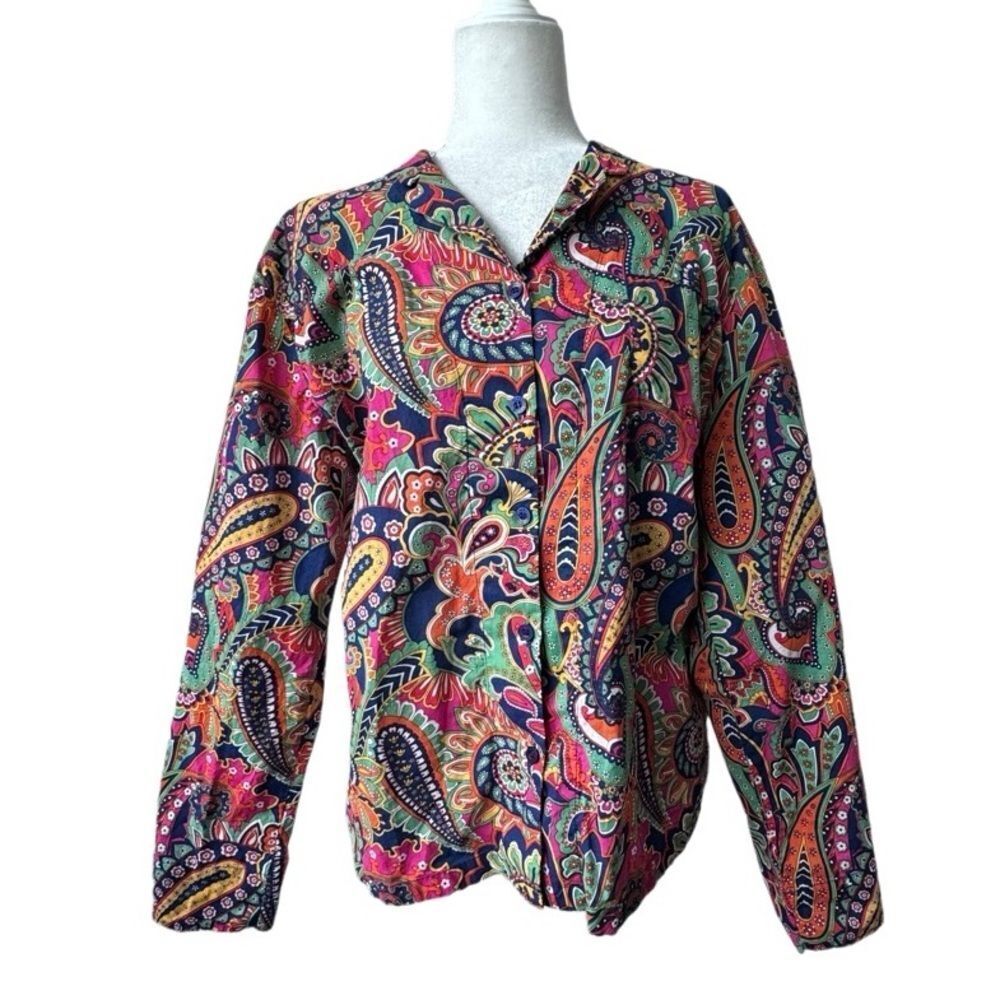 Vera Bradley Paisley Blouse 100% Cotton Women’s Color… - Gem